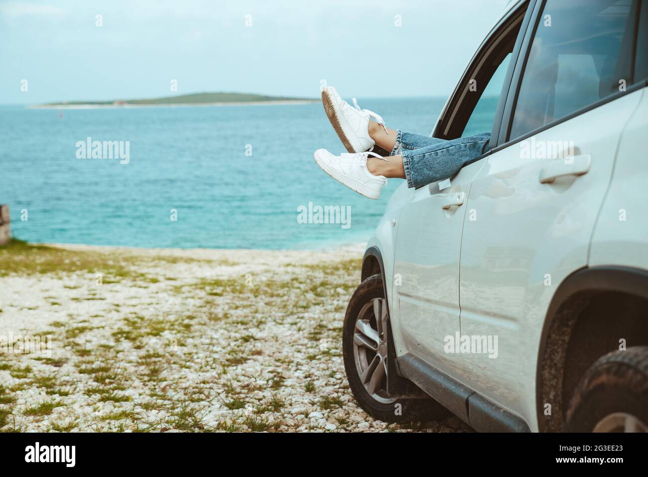 Woman legs out of water beach hi-res stock photography and images - Alamy