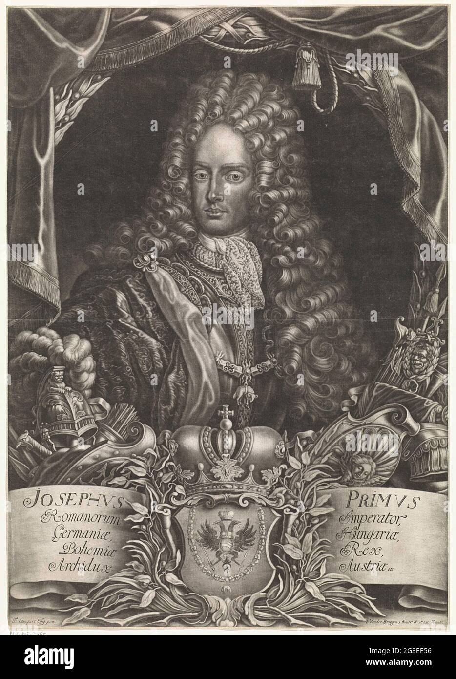 Portrait of Emperor Jozef I; Josephus Primus. Portrait of Jozef I ...