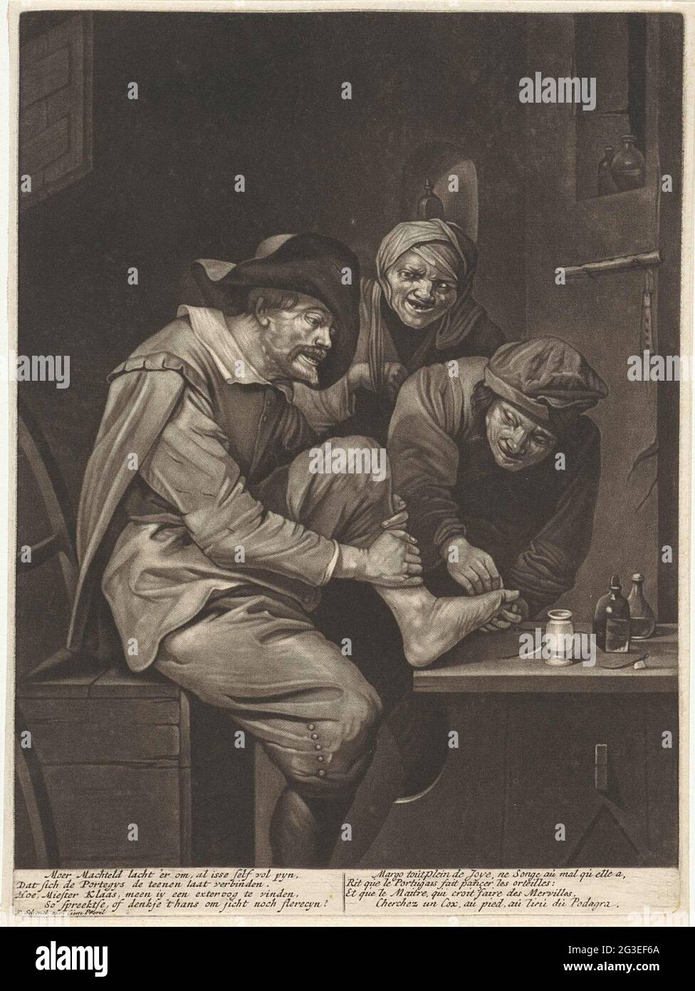 Man connects the toes of a man. A man let his toes connect. He draws a ...