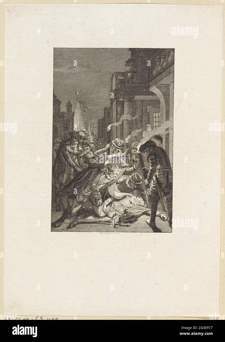 Night face with armed men around a corpse Stock Photo - Alamy