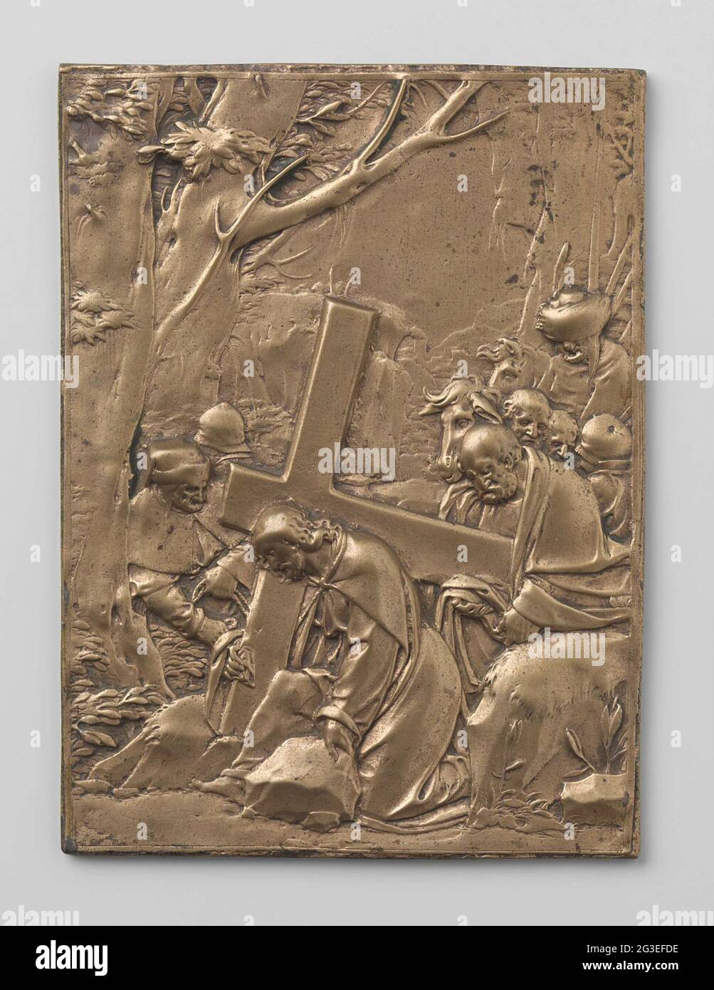 Jesus falling under the cross; The suffering of Christ; The copper ...