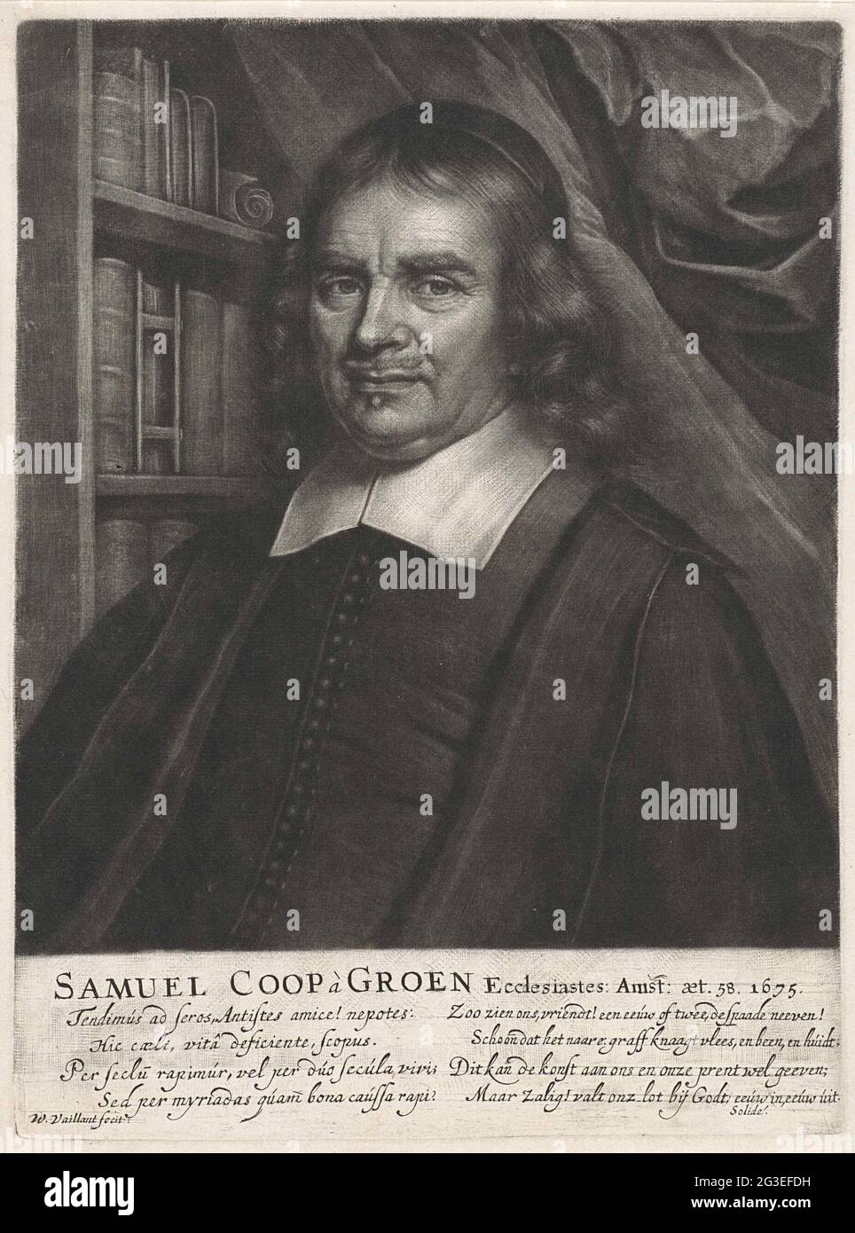 Portrait of Samuel Coop à Groen. The pastor Samuel Coop A green at the ...