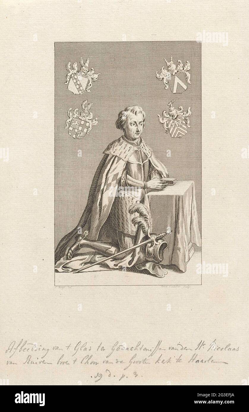 Portrait of Claes van Ruyven. Portrait of Claes van Ruyven, kneeling in ...