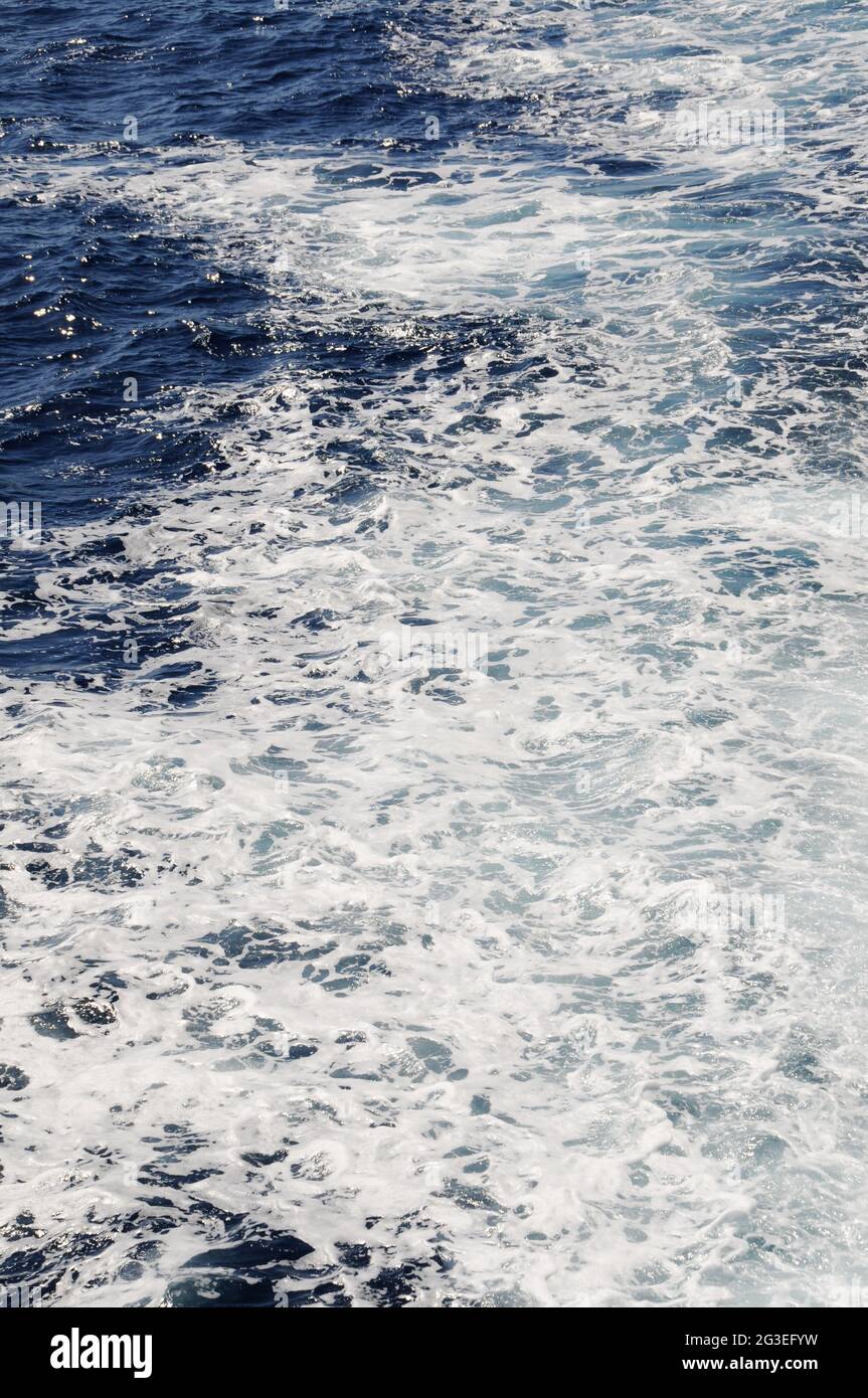 maritime theme - stormy water near ship ,top view Stock Photo - Alamy