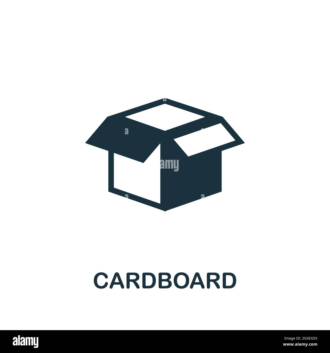 Cardboard icon. Monochrome simple element from packaging collection ...