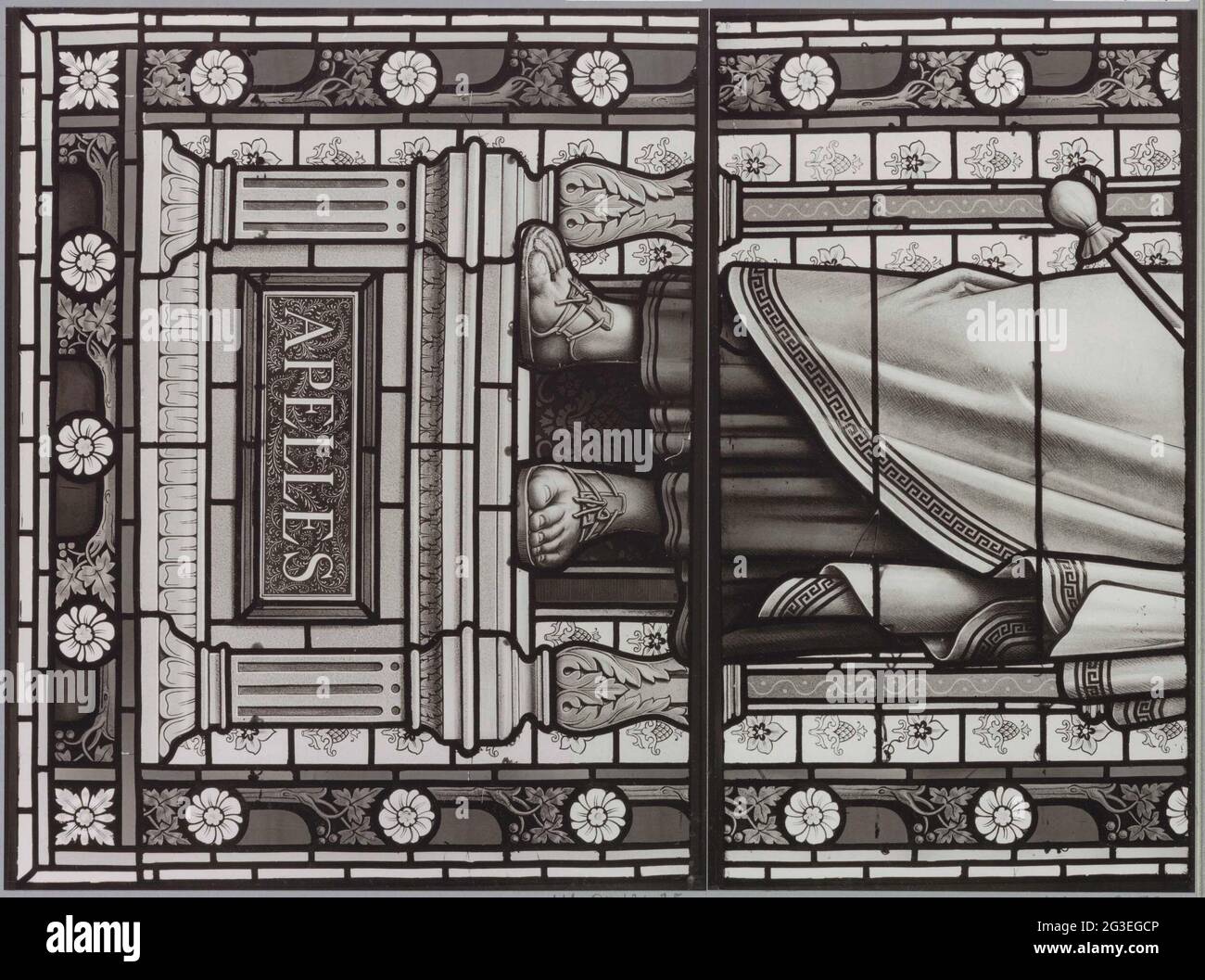 Part of the window with the representation of Apelles, designed by ...