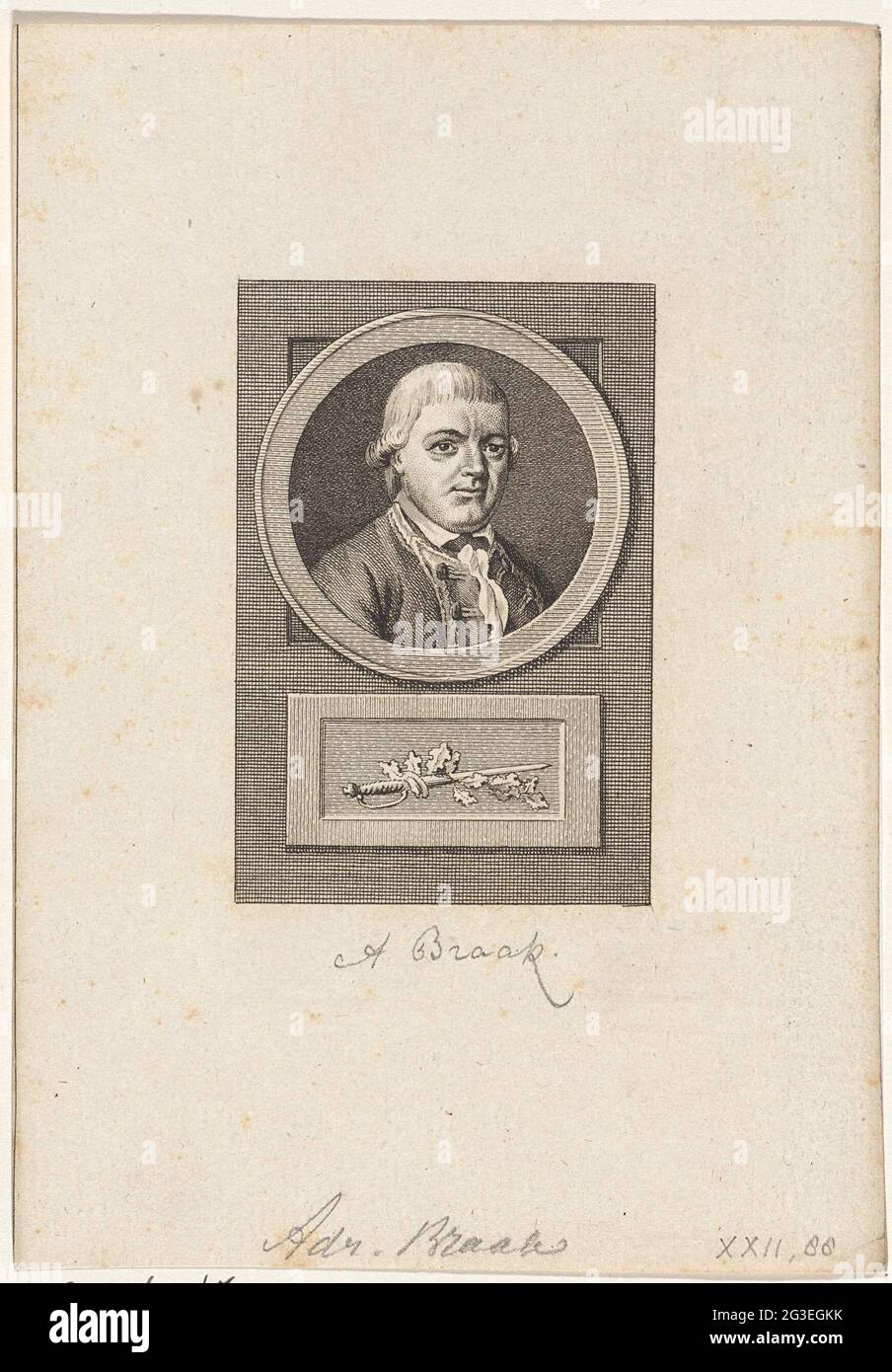 Portrait of Adriaan Braak. Portrait of the sea capitein Adriaan Braak ...