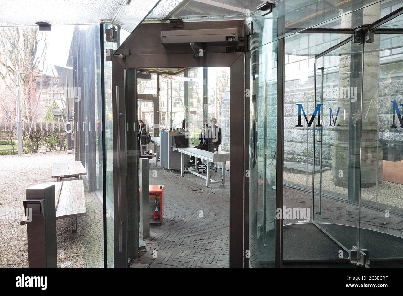 Philips wing entrance with security scanner and revolving door; Philips ...