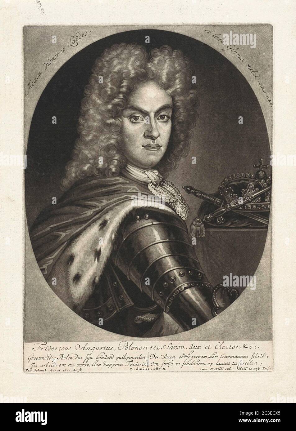 Portrait of August II, king of Poland. August II, Keurvorst van Saxen ...