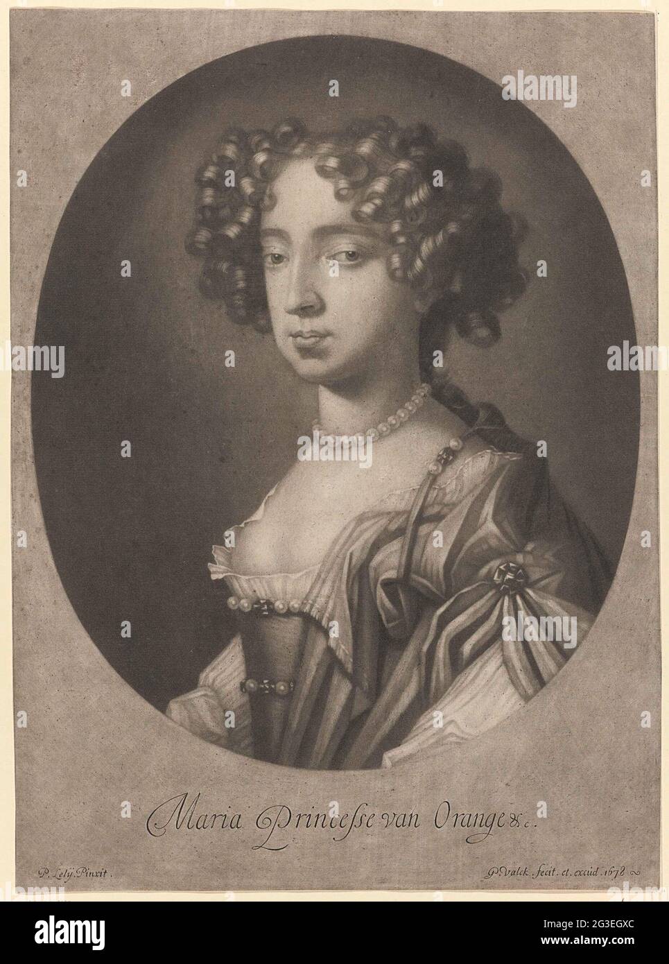 Portrait of Maria II Stuart. Portrait of Maria II in an oval. In the ...