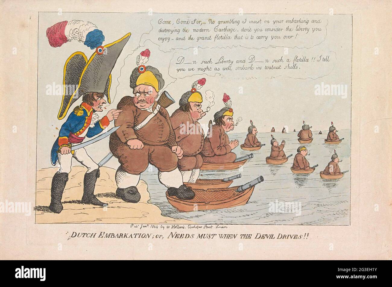 Batavian fleet, 1804; Dutch embarkation; Or, Needs Must When The Devil ...