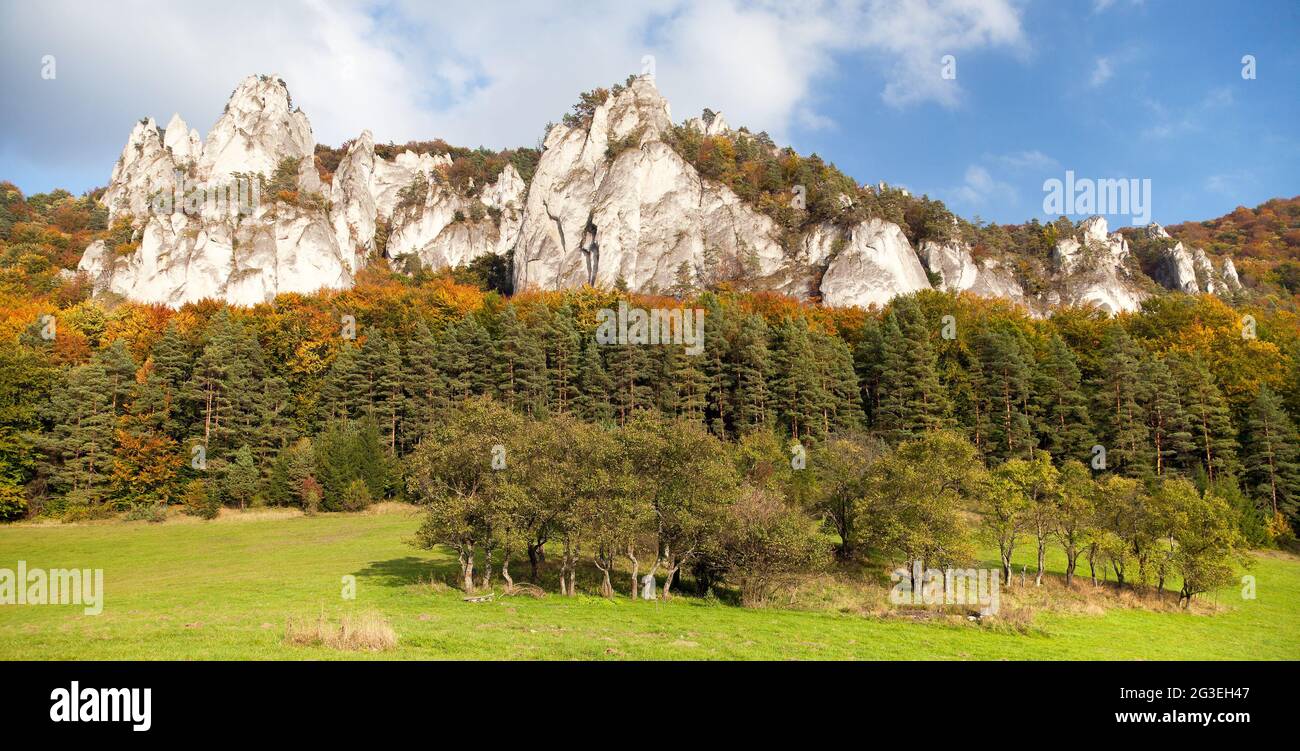 Panoramic autumnal view from Sulov rockies - sulovske skaly - Slovakia ...