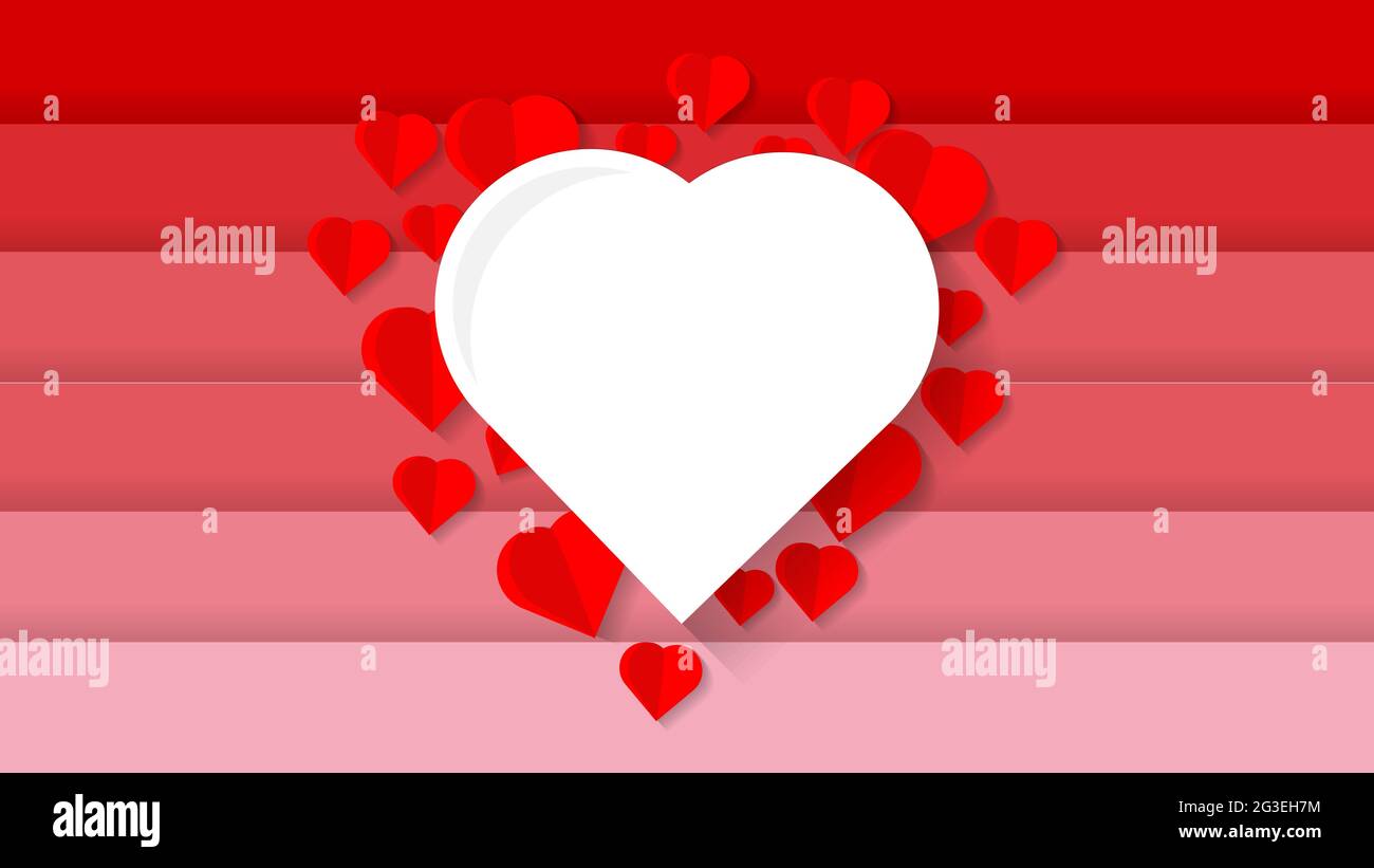 beauty Valentines day of paper art design with heart shape, paper cut ...