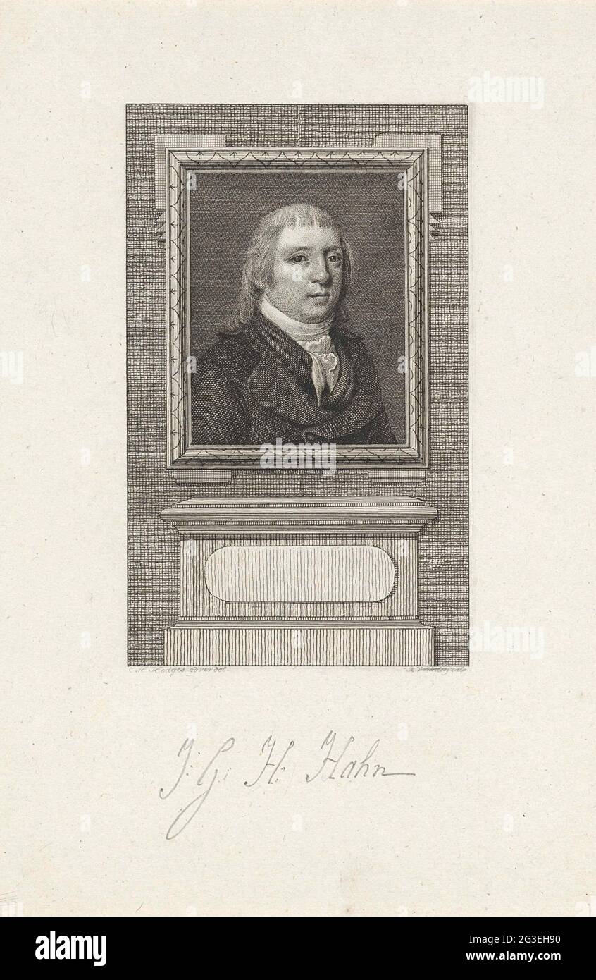 Portrait of Jacob George Jeronimo Hahn. Portrait of the Dutch ...