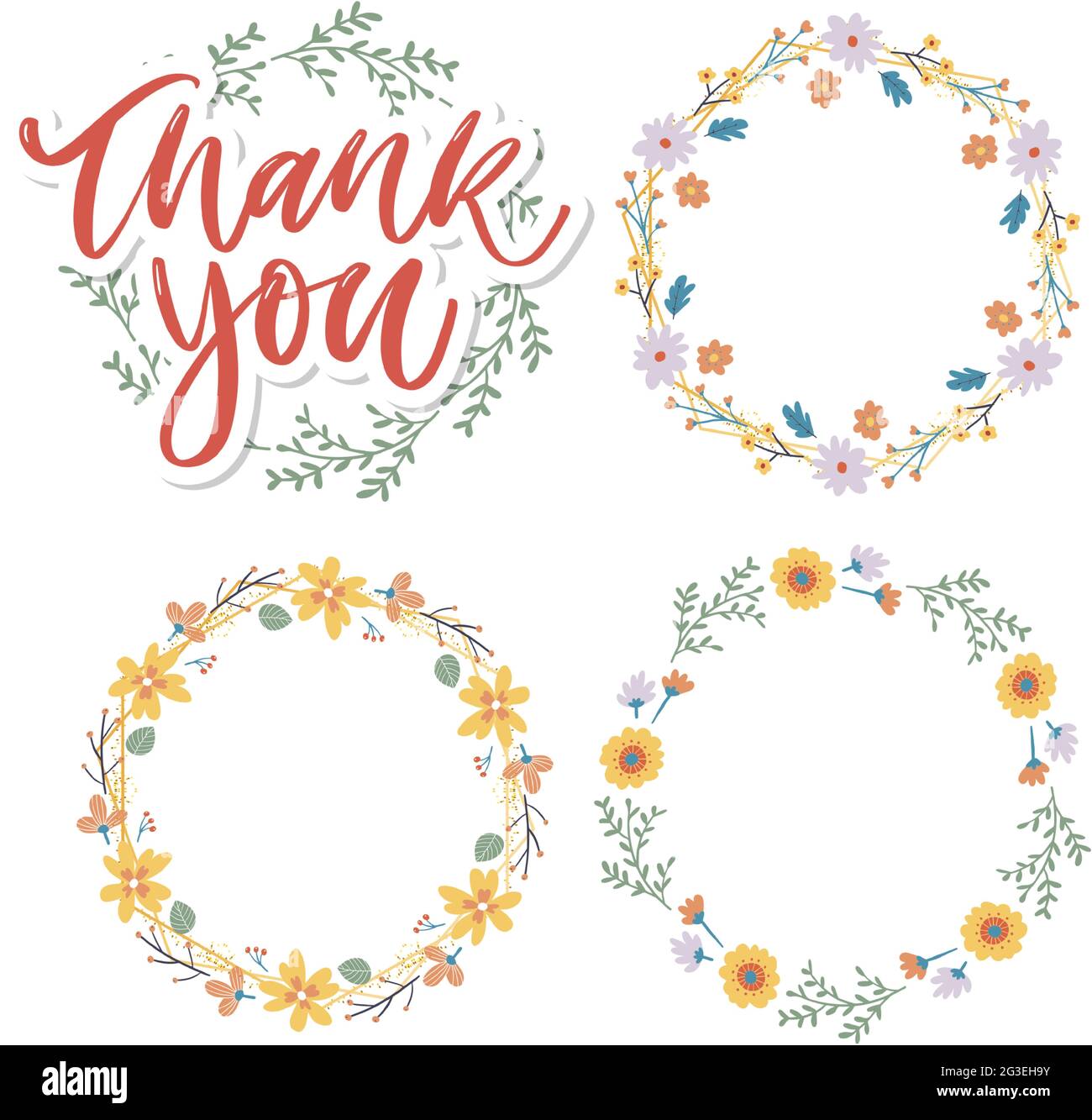 Cute Thank You Script Card Stock Vector Image & Art - Alamy