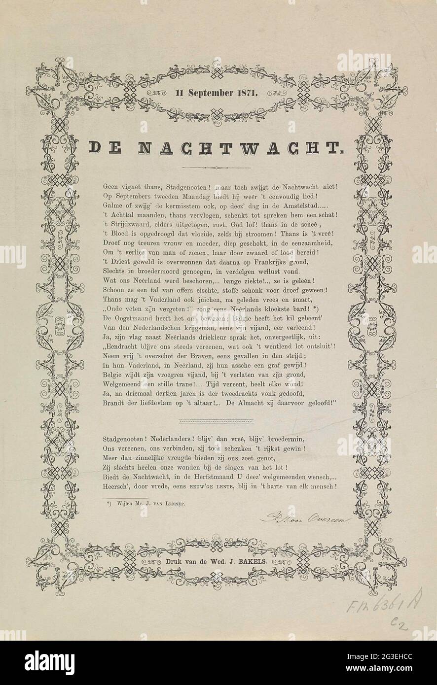 KermiSprent of the Amsterdam night watch for the year 1871; The Night ...