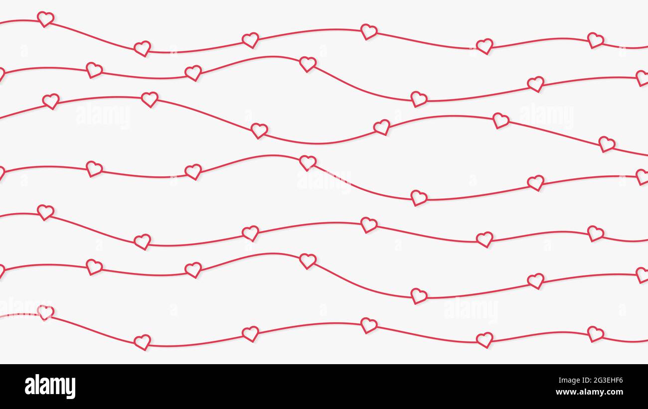 illustration of love and valentine day with heart lines. Paper cut ...