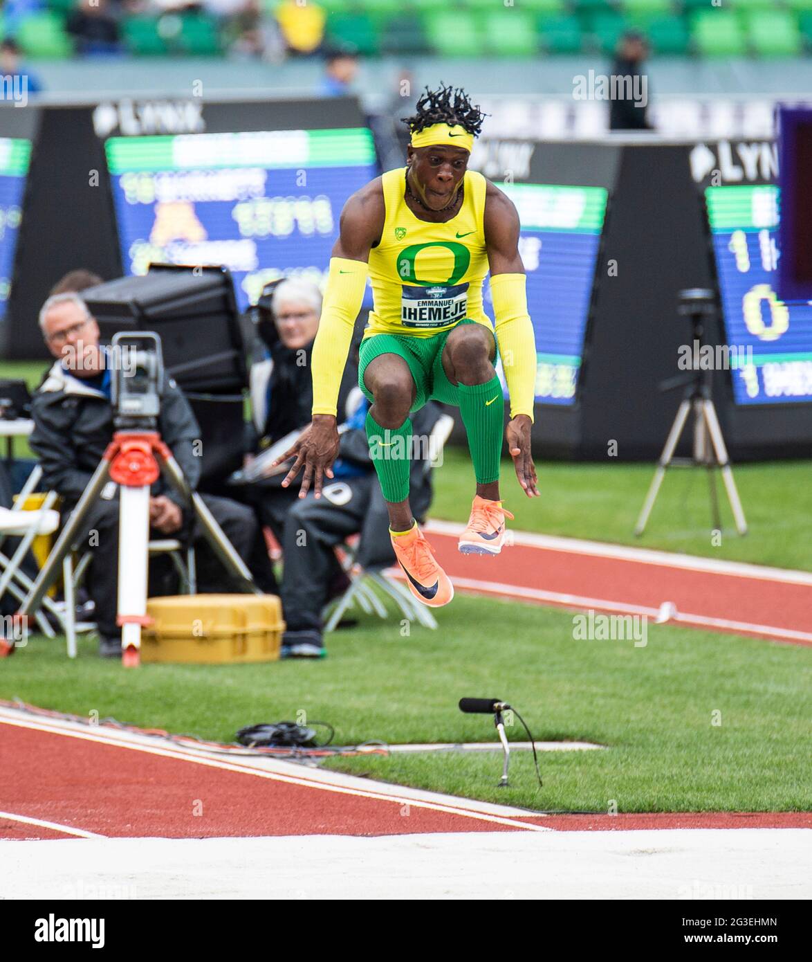 Eugene, OR U.S. 11th June, 2021. A. Oregon Emmanuel Ihemeje wins the ...