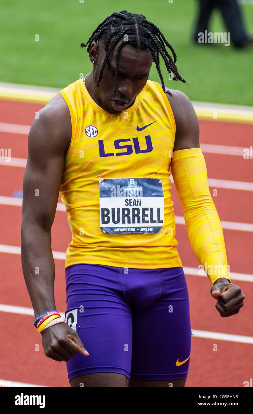 Eugene, OR U.S. 11th June, 2021. A. LSU Sean Burrell wins the 400mh ...