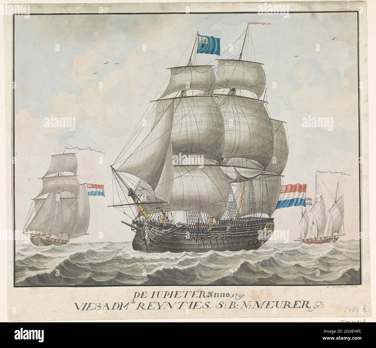 Warship de Jupiter, 1797; The Iupieter Anno 1797 / Viesadm.L Reyties, S ...