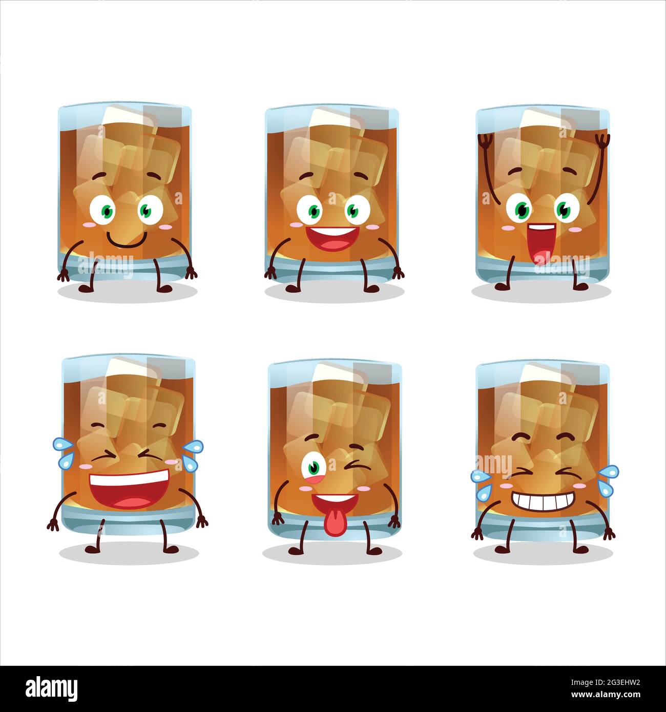 Cartoon character of whiskey with smile expression. Vector illustration ...
