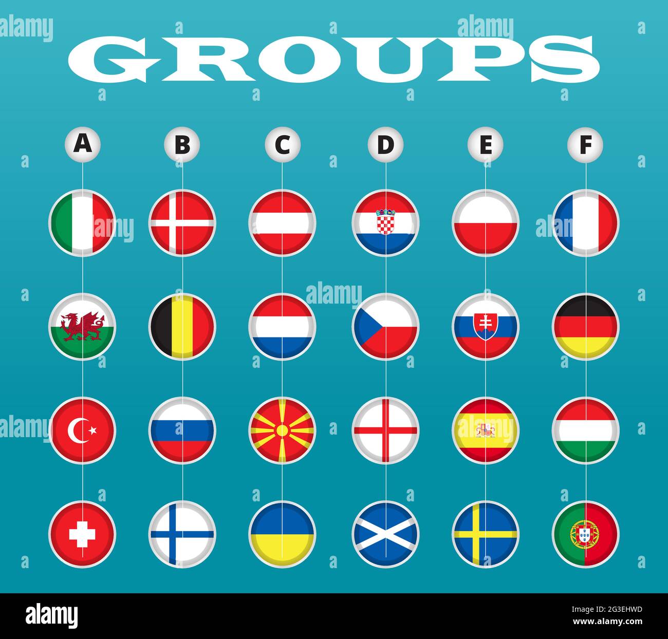 European football 2020, 2021 tournament final concept vector. Silver ...