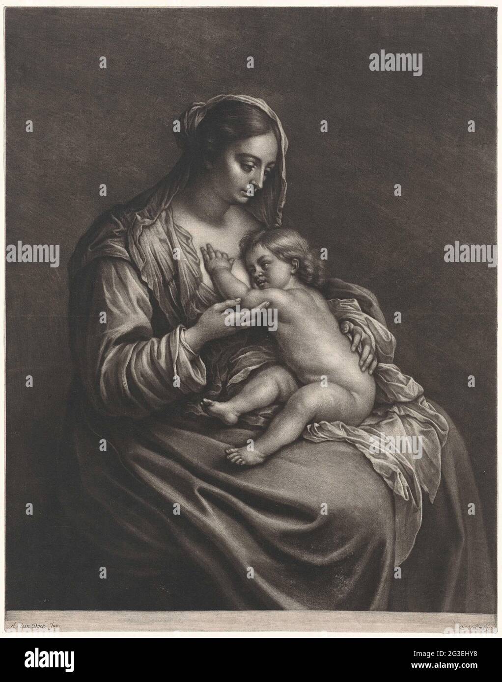 Maria with the Christ child on her lap Stock Photo - Alamy