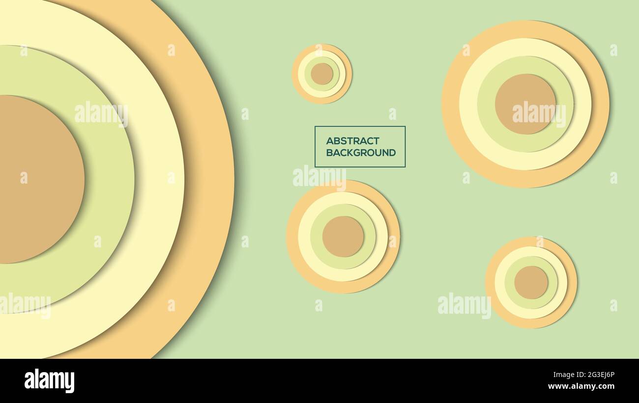 Yellow tone Circle paper cut abstract background vector illustration ...