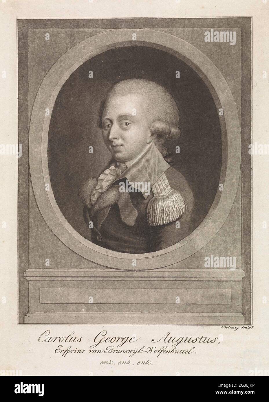 Portrait of Karel George August, crown prins from Brunswijk ...