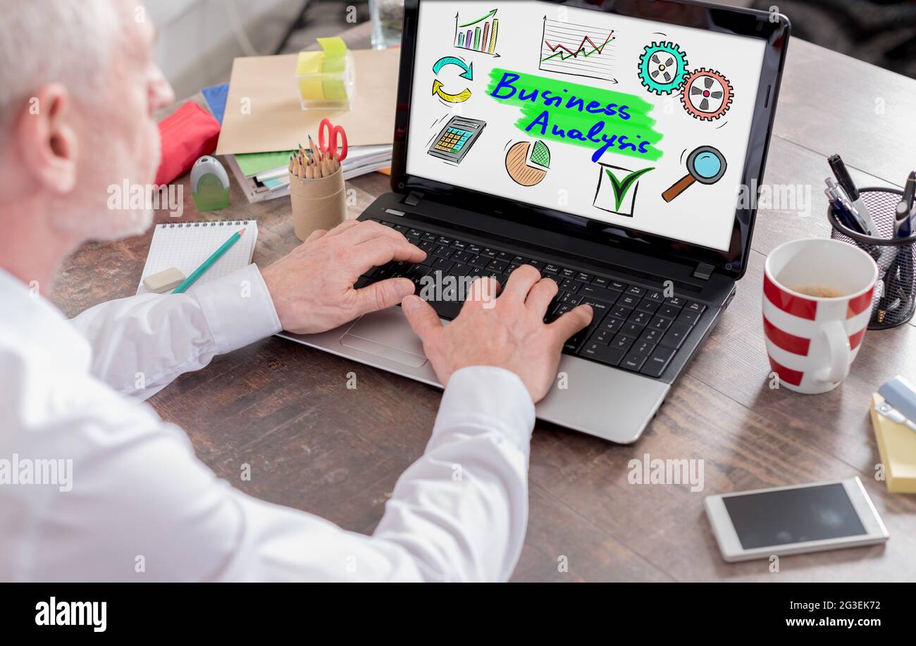 Business analysis concept shown on a laptop screen Stock Photo - Alamy