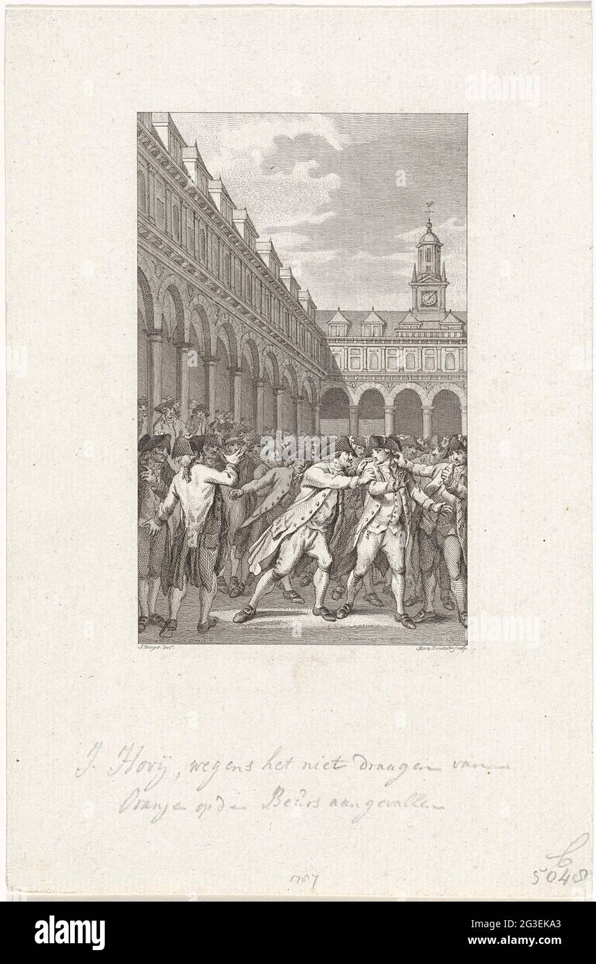 L. HOVY attacked at the exhibition, 1787. L. HOVY, patriot member of ...