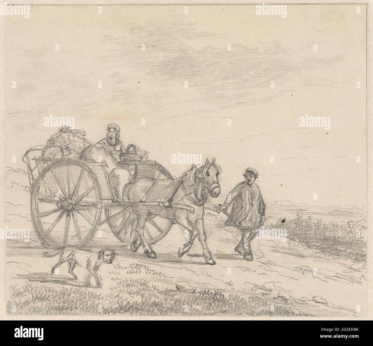 The two-wheeled cart. Design for a print Stock Photo - Alamy