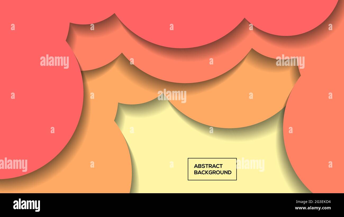 sunset color Circle paper cut abstract background vector illustration ...