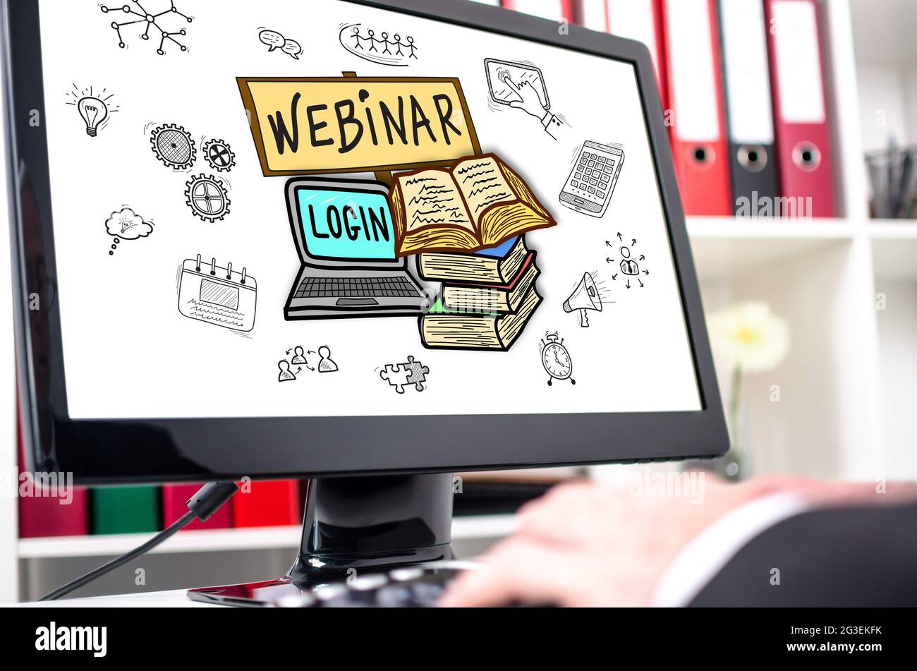 Webinar concept shown on a computer screen Stock Photo - Alamy