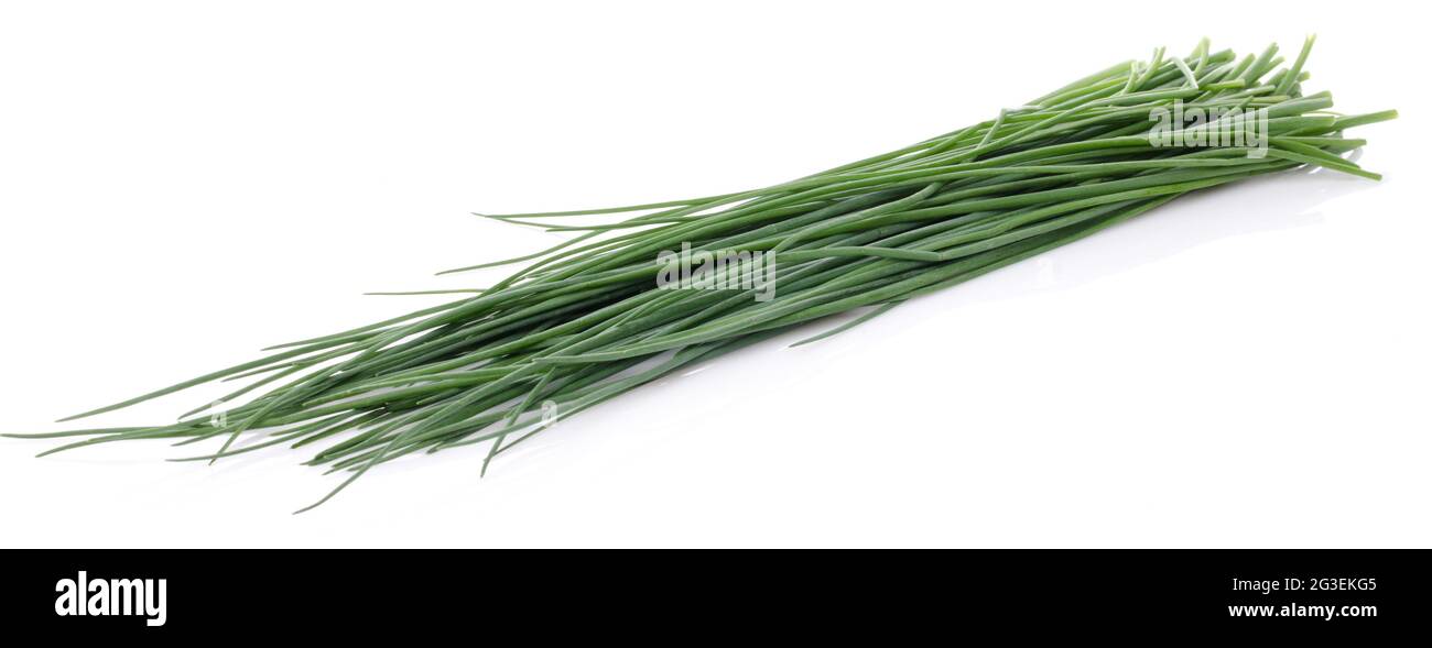 Fresh chives, isolated on white Stock Photo - Alamy