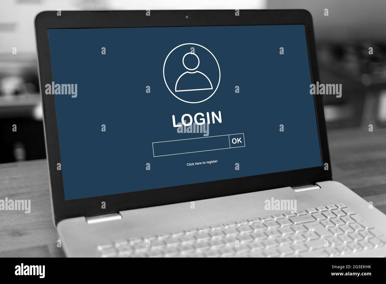 Laptop screen with login concept Stock Photo - Alamy