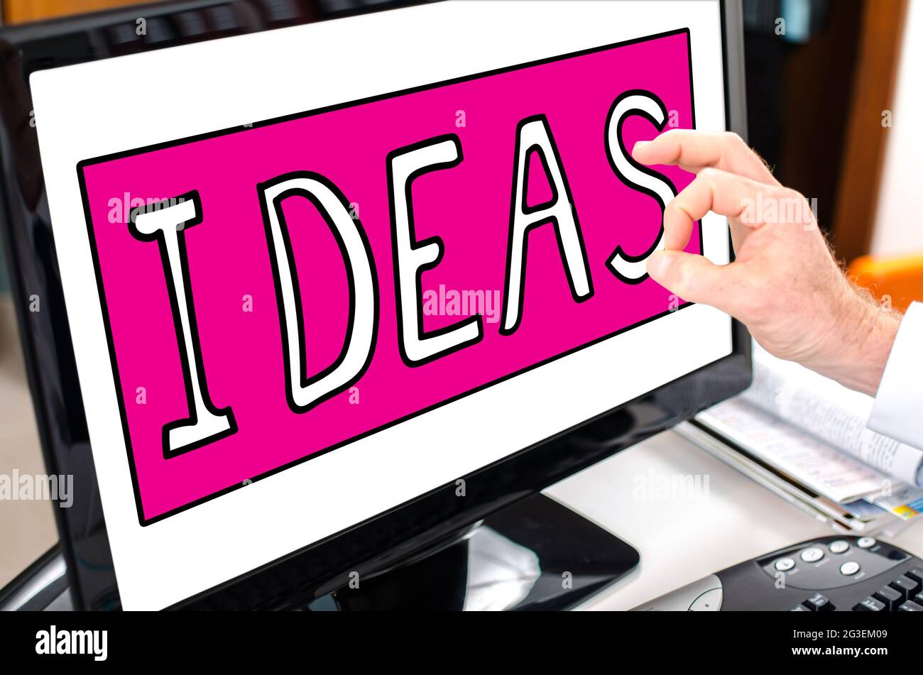 Ideas concept shown on a computer screen Stock Photo - Alamy