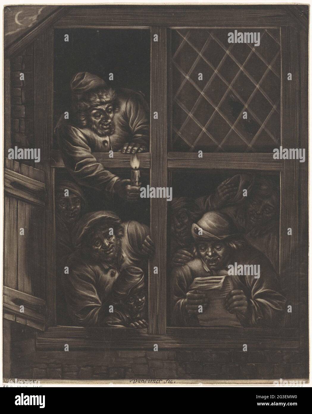 Singers in a window. Different figures for candlelight sing in a window ...