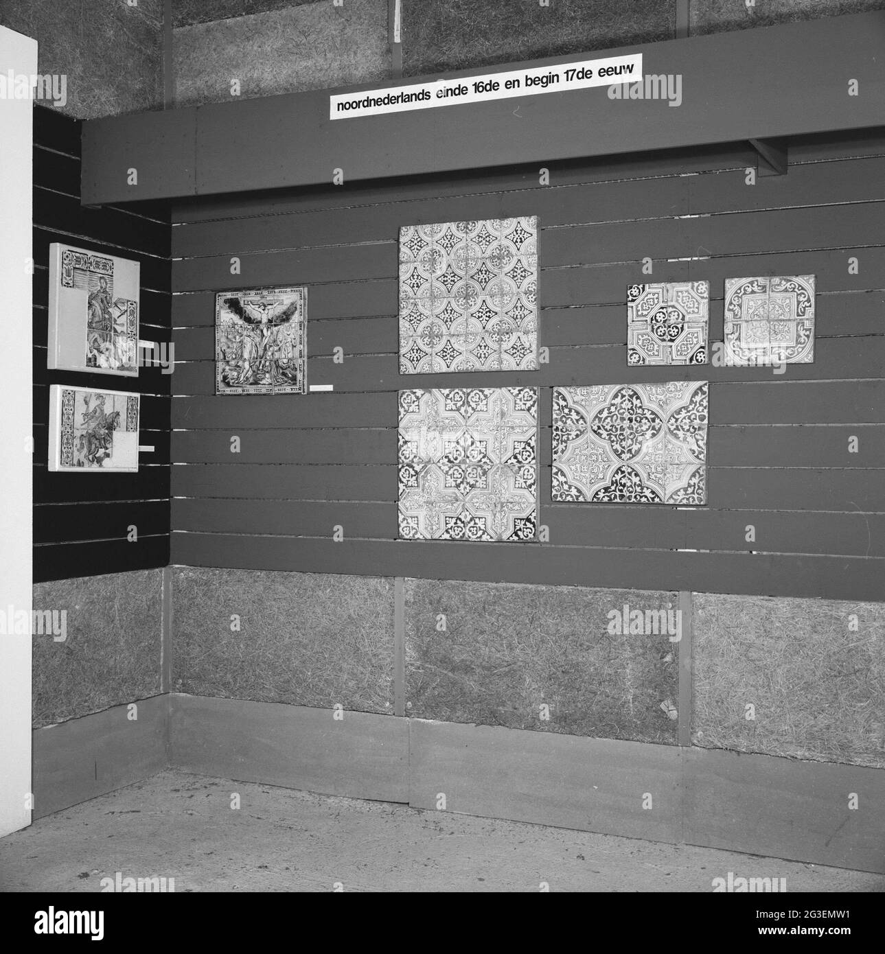 Wall with tiles from northern Netherlands; Exhibition tiles from own ...