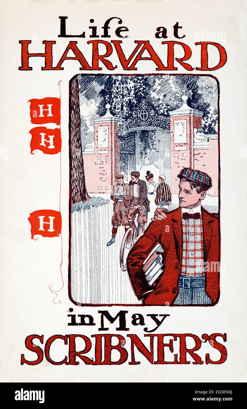 Life at Harvard in May Scribner 1897 Stock Photo - Alamy