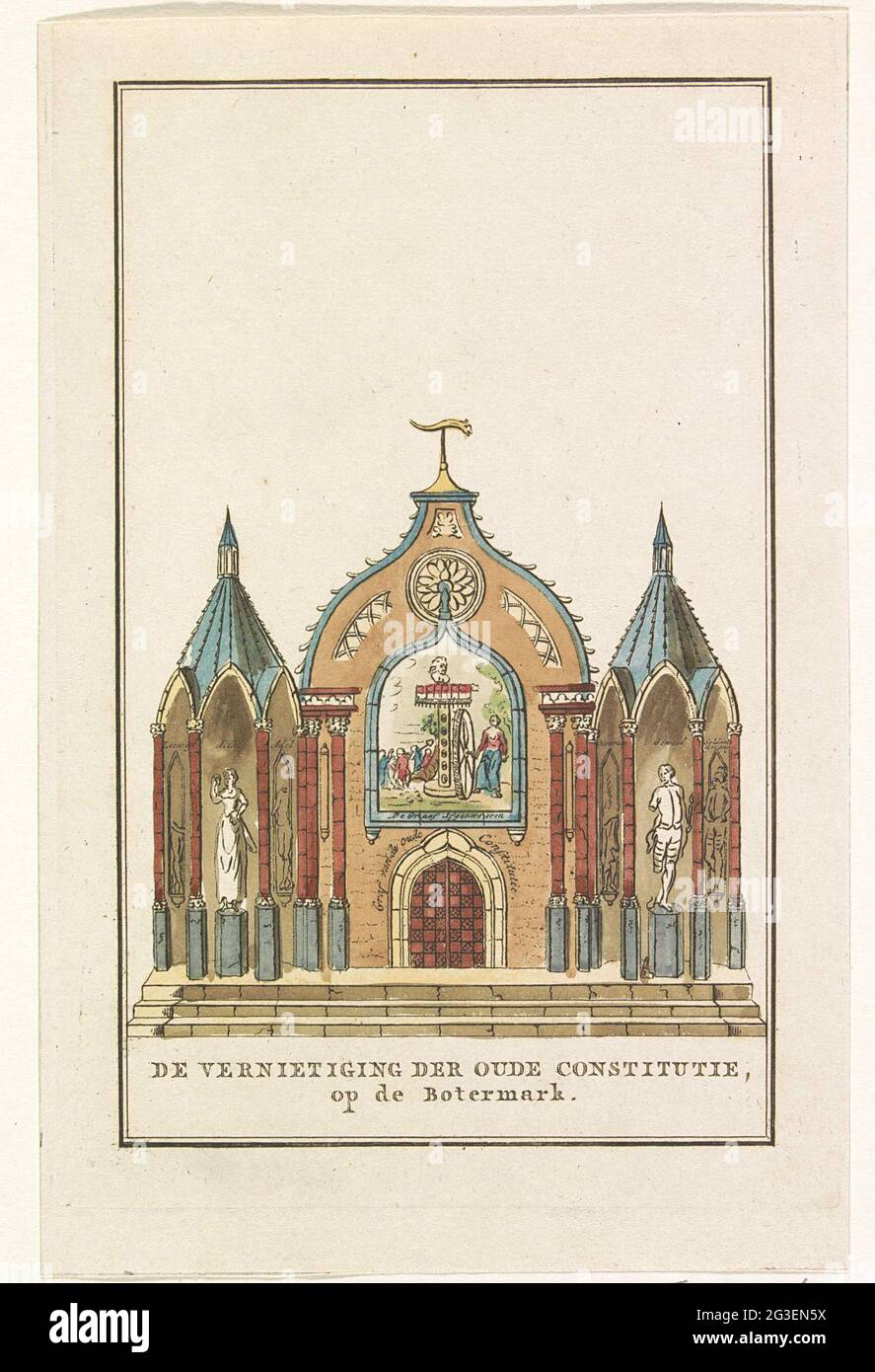 The destruction of the old constitution, decoration on the butter ...