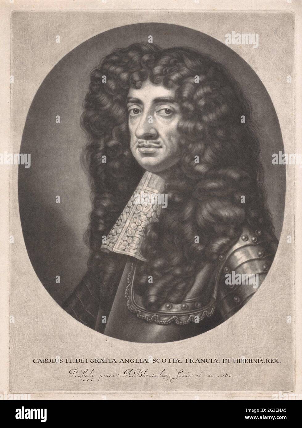 Portrait of Karel II, king of England Stock Photo - Alamy