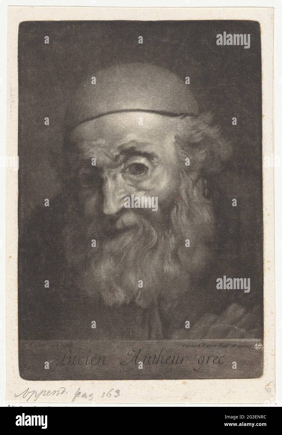 Portrait of the writer Lucianus of Samosata Stock Photo - Alamy