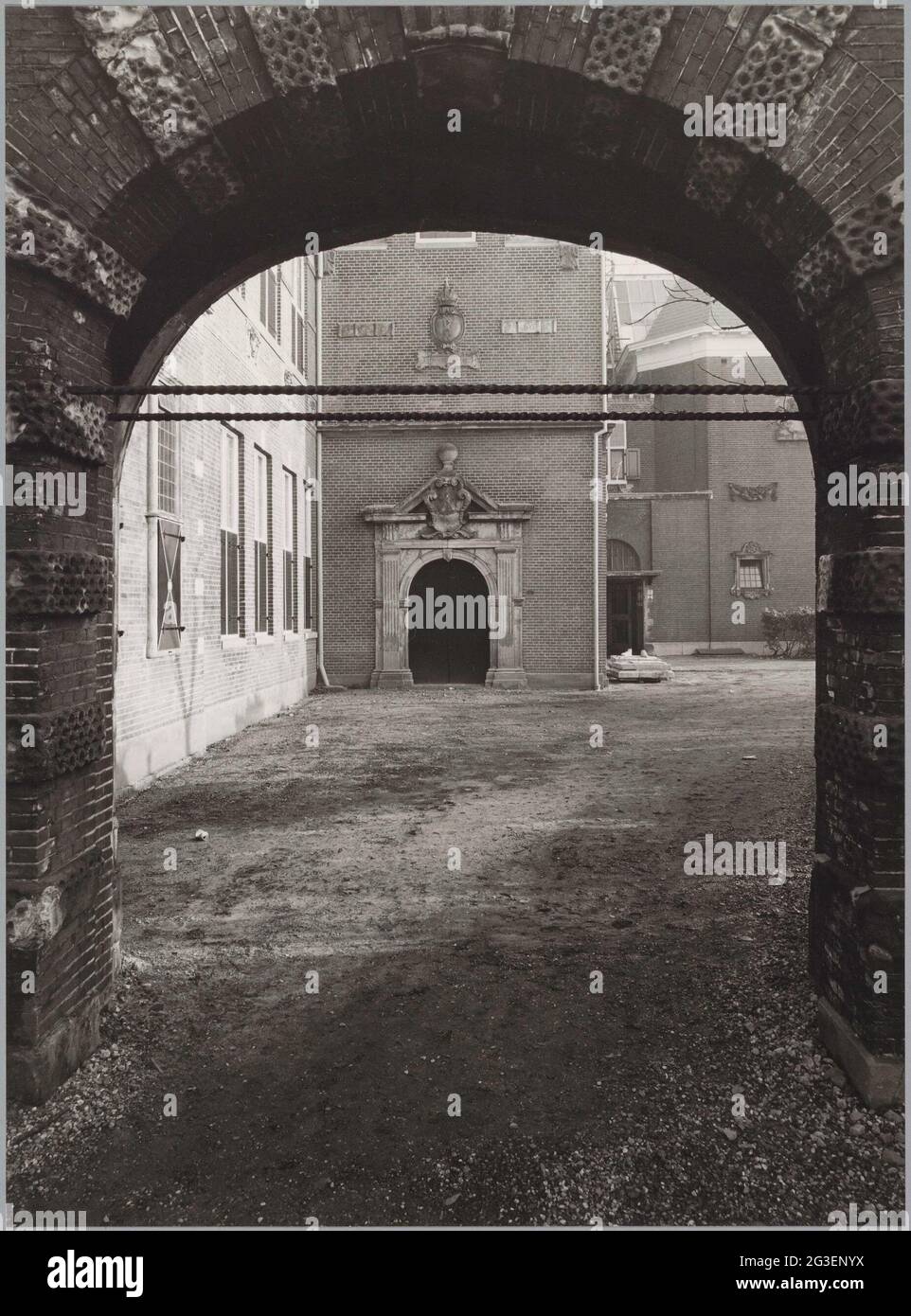 German gate with see-through on the fragment building; Exterior ...
