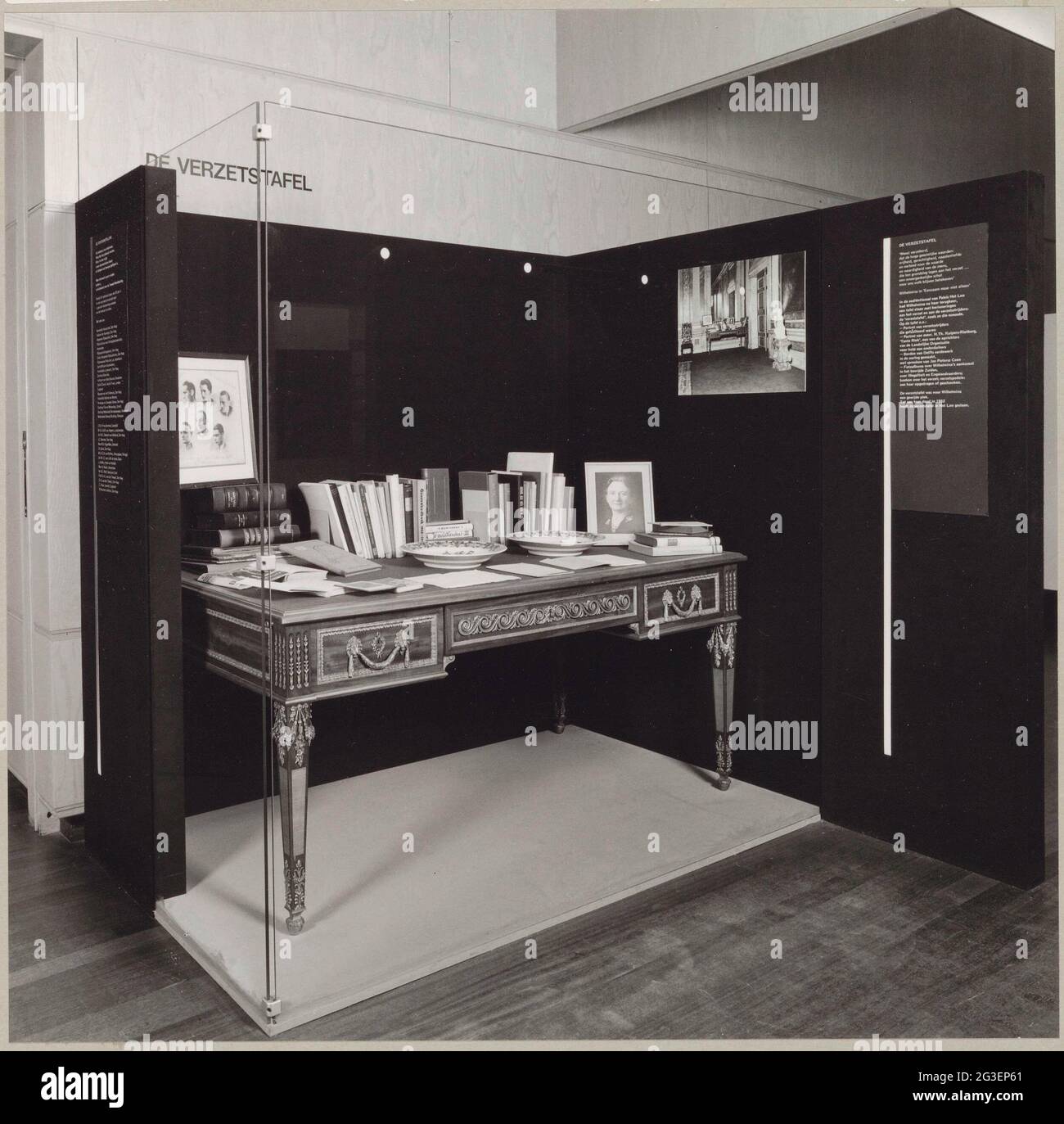 Resistance table in showcase; Wilhelmina exhibition in London. Here the ...