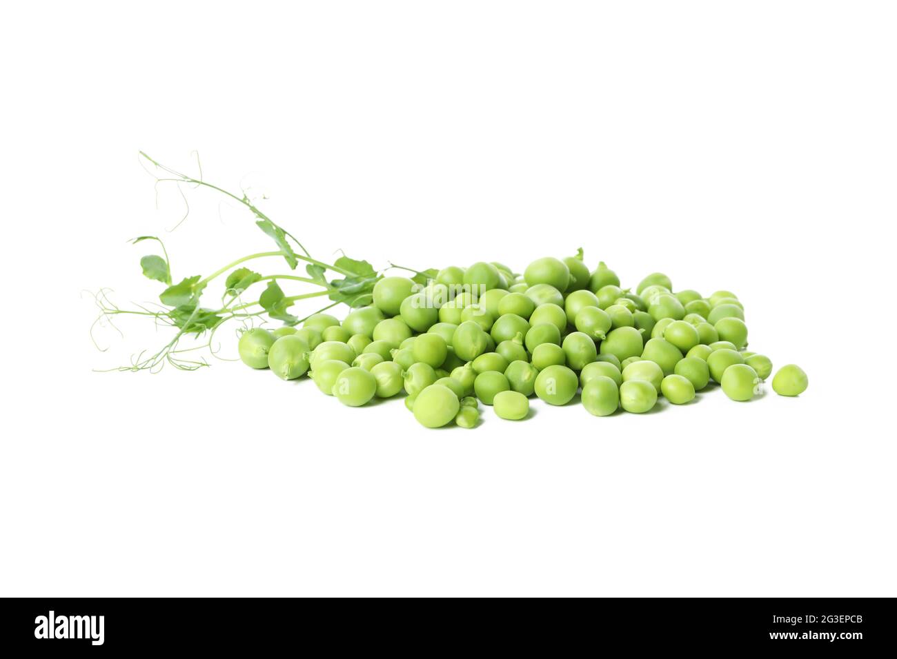 Green pea seeds isolated on white background Stock Photo - Alamy