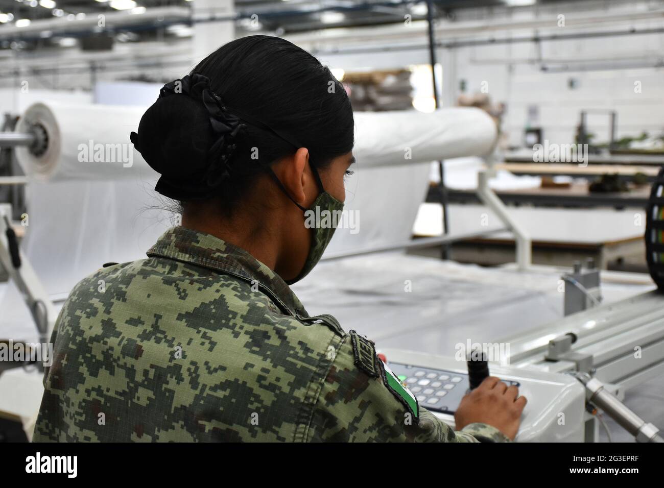 Non Exclusive: MEXICO CITY, MEXICO - JUNE 15: A military manufactures ...