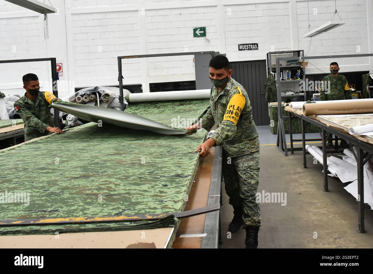 Non Exclusive: MEXICO CITY, MEXICO - JUNE 15: A military manufactures ...