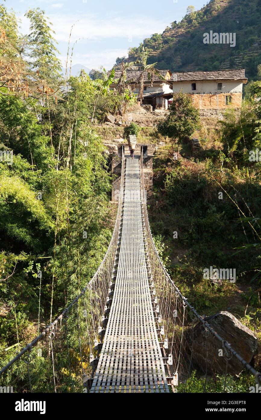 Iron suspension pedestrian bridge hi-res stock photography and images ...