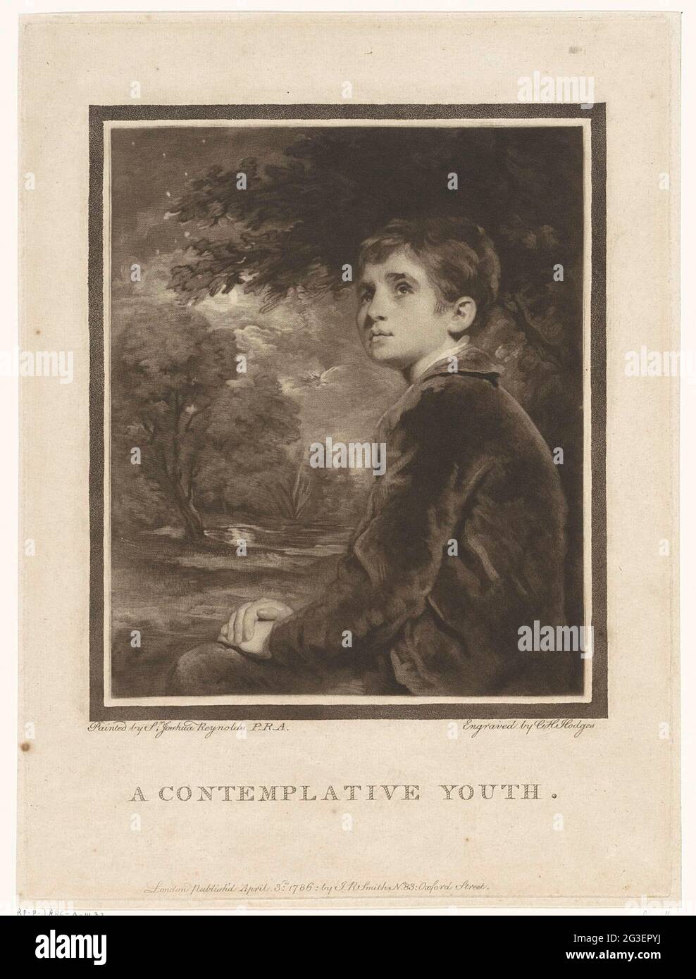 Boy in a landscape; A Contemplative Youth. A boy, possibly the son of ...